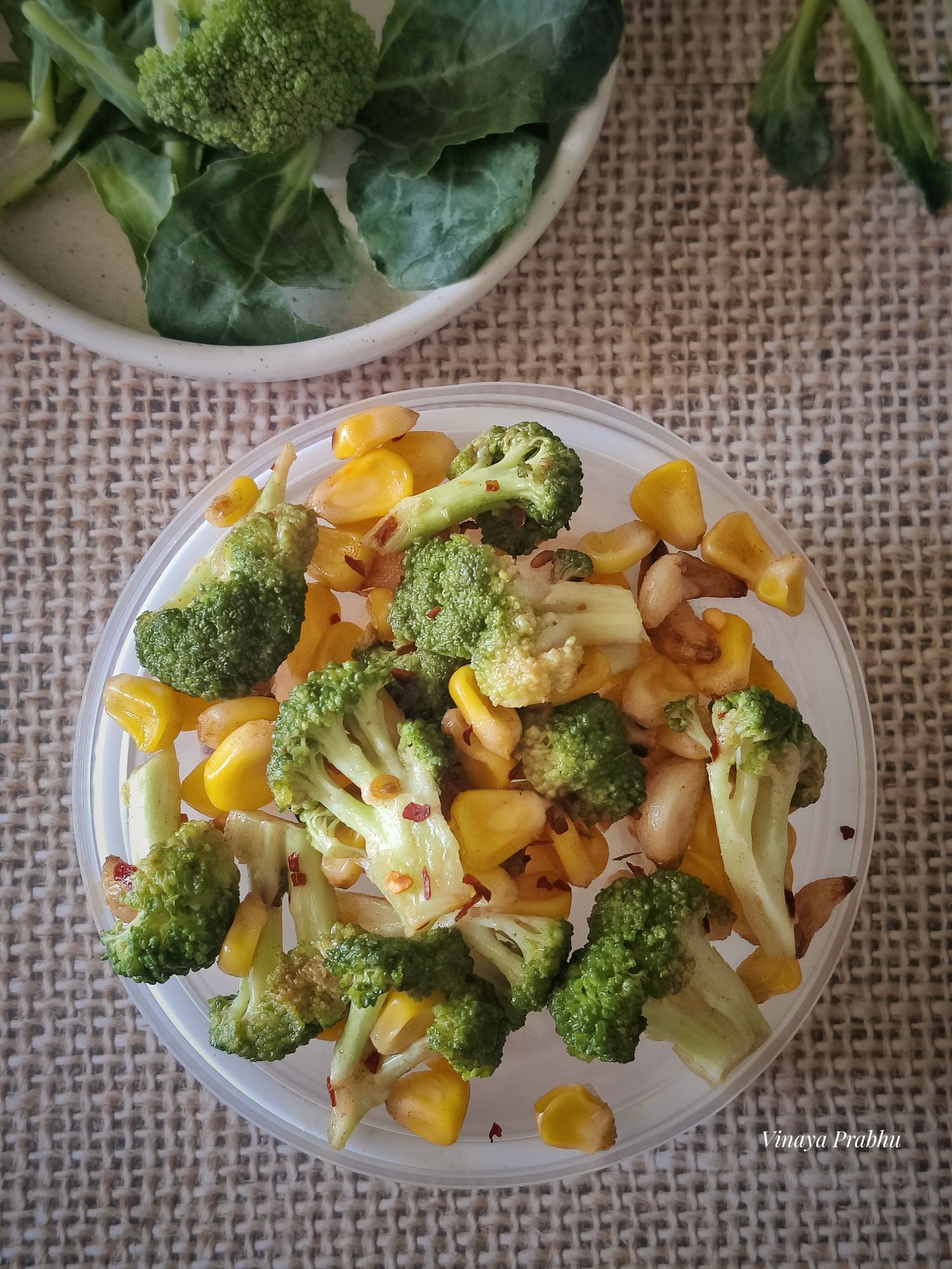 Broccoli and Corn stir-fry. - Vinaya's Culinary Delights